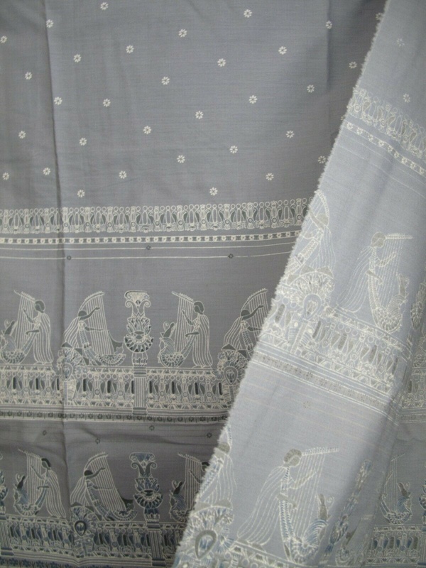 Textile remnant with ancient Egyptian - Neoclassical motifs; 1950s ...
