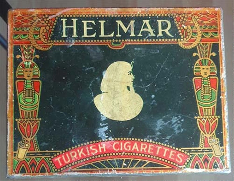 Helmar Turkish Cigarettes tin; Helmar; 1920s-1930s; E.2014.2 | eHive