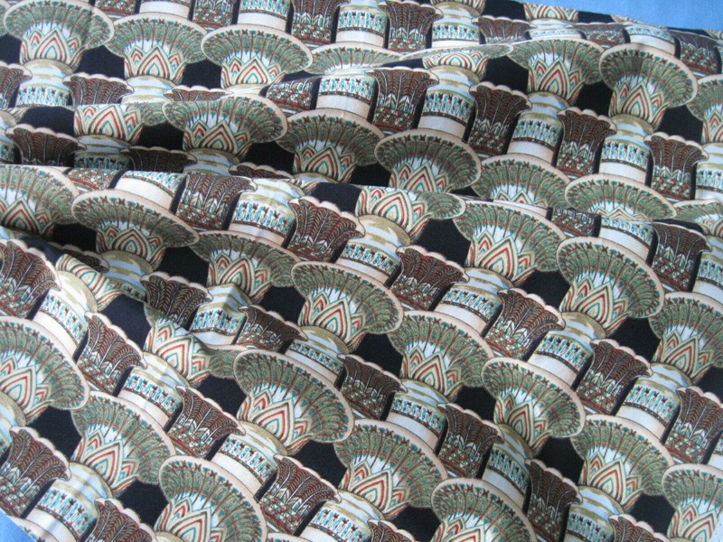 Textile remnant with ancient Egyptian motifs; Timeless Treasures; 1990s ...