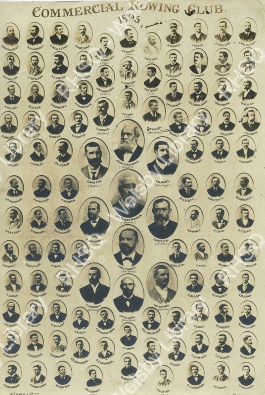 Commercial Rowing Club, 1895, pictures of all members, including office ...
