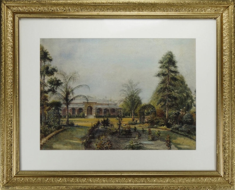 Painting of Merthyr, New Farm, Brisbane, the home of Sir Samuel ...