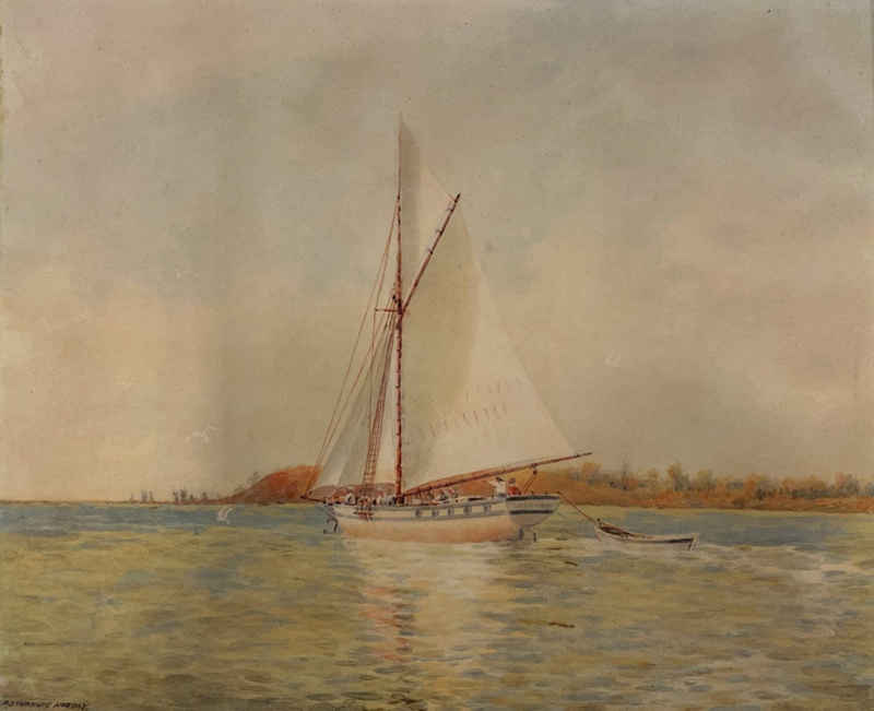 Painting of HMS Mermaid 2nd Dec 1823; Percy Stanhope Hobday; RHSQ1957.1 ...