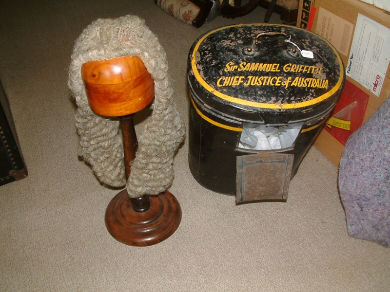 Judge's wig of Sir Samuel Griffith, first Chief Justice of Australia; c ...