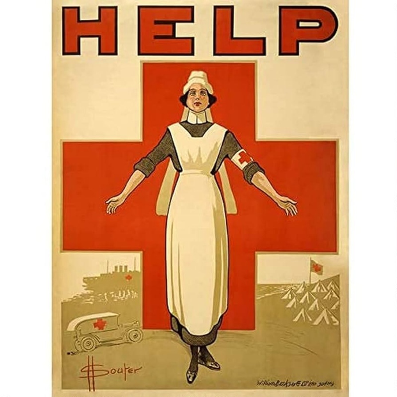 Red Cross ‘Help’ poster ; William Brooks & Co Ltd Sydney; c. 1914-1918 ...