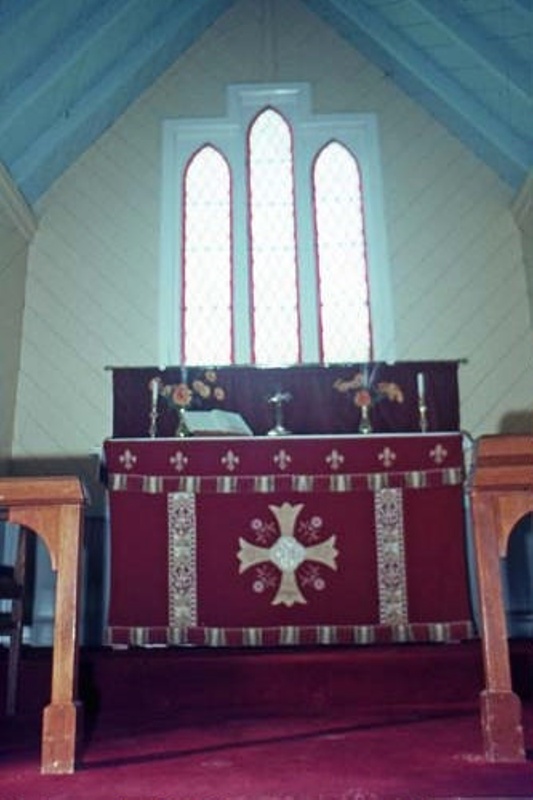 Dunsandel Anglican Church Altar and window; DHS-1162 | eHive