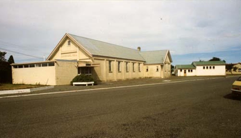 EHS-3156 Dunsandel Hall with fire station opened May 1973 room for 2 ...