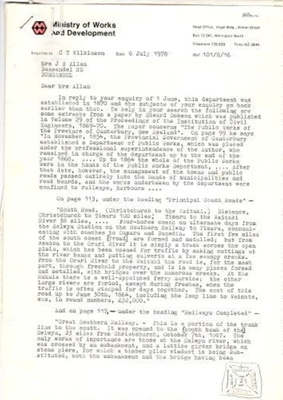 Correspondence, Letters from Ministry of Works and Development and New ...