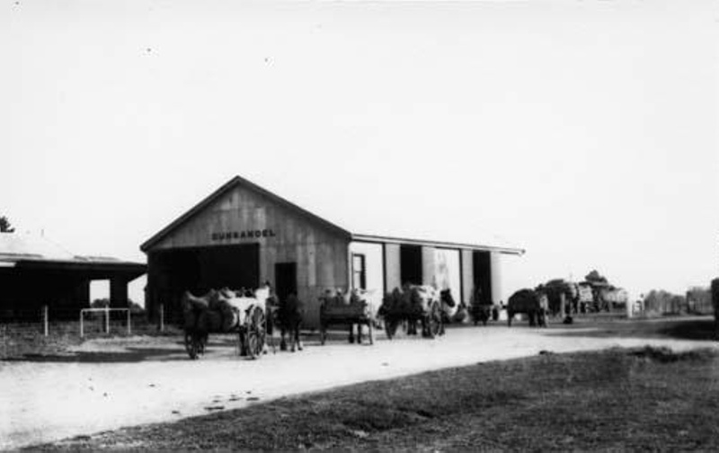 EHS-6038 Dunsandel Station and Goods Store Horses with drays 1998-8-16 ...