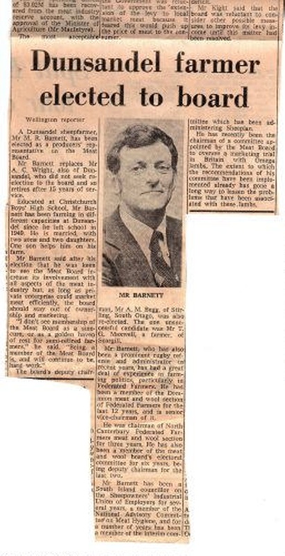 Newspaper Article, Dunsandel Farmer elected to board.; 2006-20-13 ...
