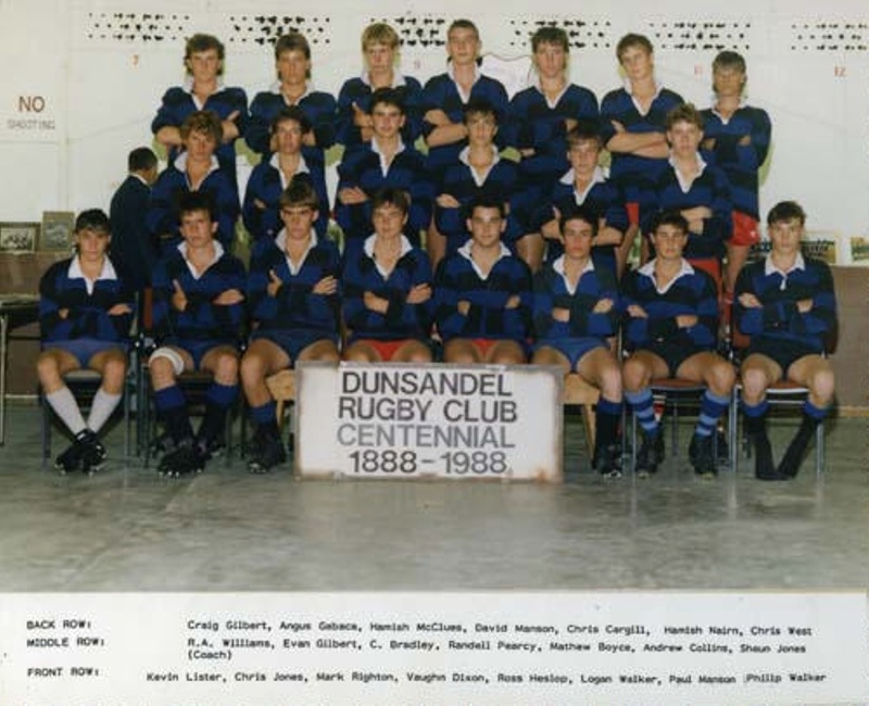 1988 9 April Centennial Dunsandel Football Club Under 17 named; DHS ...