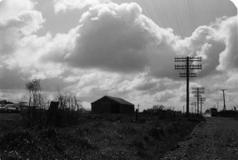 Dunsandel goods shed distant view; DHS-0857 | eHive