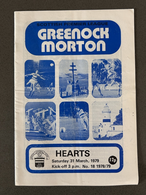 Programme: Greenock Morton v Hearts 1978/79 Scottish Premier League ...