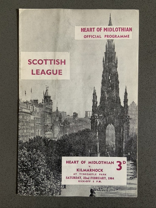 Programme: Hearts v Kilmarnock 1963/4 Scottish League First Division ...