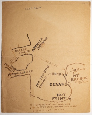 Pen and ink map of McMurdo Sound; 142000005 | eHive