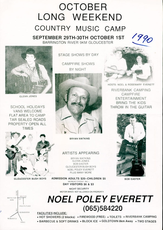 Poster for October Long Weekend Country Music Camp ; 1990; POST319 ...