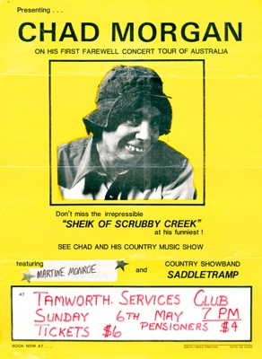 Poster for Chad Morgan's First farewell concert tour; POST197-AC21 | eHive