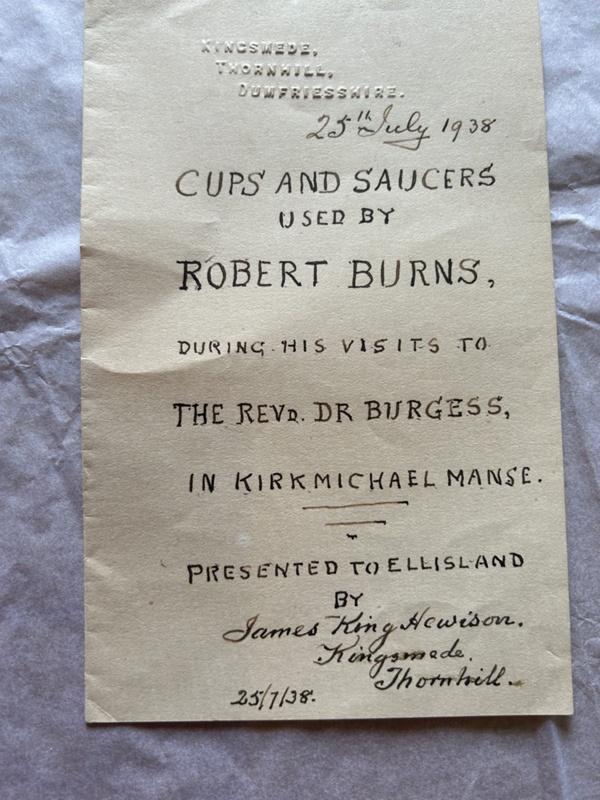 Handwritten Label by James King Hewison, 25 July 1938; ELARC2020.2b | eHive