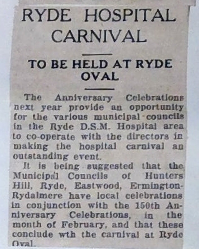 Newspaper Clipping - Northern District Times, Ryde Hospital Carnival ...