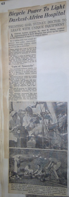 Newspaper Clipping - The Daily Telegraph, Bicycle Power to Light ...