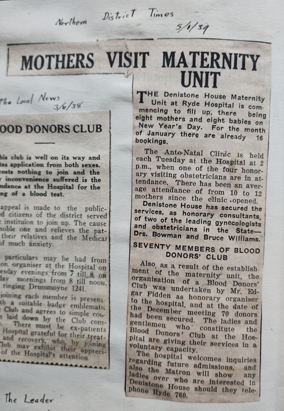 Newspaper clipping - Northern District Times - Mothers visit Maternity ...