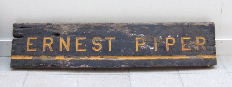 Name board from sailing barge "Ernest Piper" ; IPSMT:2006.67 | eHive