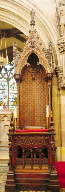 Bishop's throne; Sir G Gilbert Scott/George Evans of Ellastone; c1860 ...