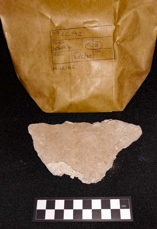 Mortar specimens from South Quire Aisle excavation 1992; LC Arch 0104 ...