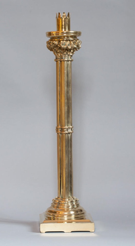 Pair of columnar brass candlesticks; 1886; LCA 0715 | eHive