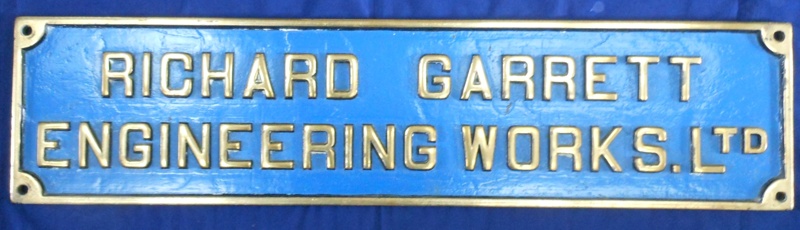 Garrett Brass Nameplate; Garrett, Richard; LESLS62 | eHive