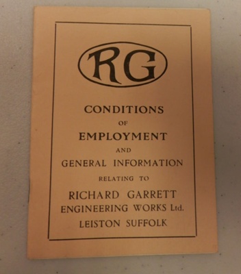 Conditions of Employment Richard Garrett Engineering Works Ltd ...