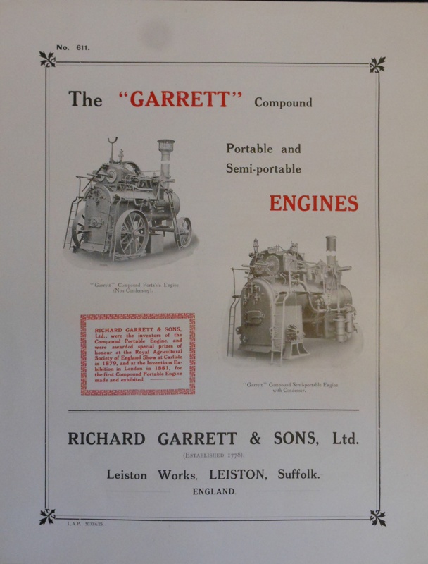 The "Garrett" Compound Portable and Semi-Portable Engines.; LESLS708.6 ...