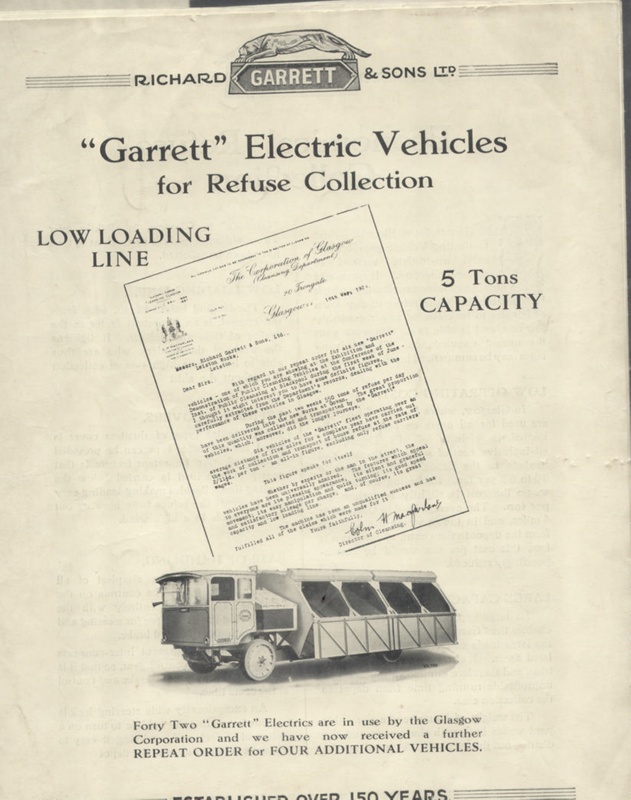 Garrett Electric vehicles for refuse collection; Garrett, Richard and ...
