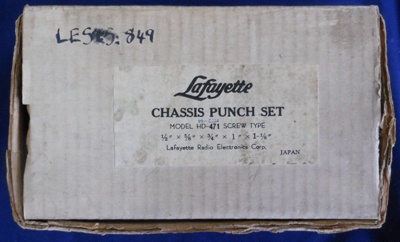 Chassis Punch Set; Lafayette Radio Electronics Corporation; LESLS849 ...