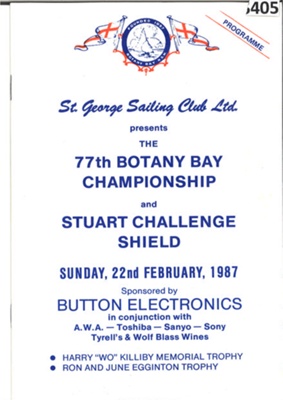 77th Botany Bay Championship and Stuart Challenge Shield Programme 1987 ...