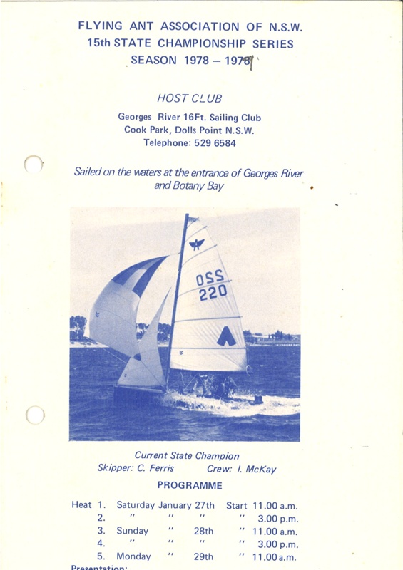 Flying Ant State Championship 1978-79 hosted by Georges River 16ft ...