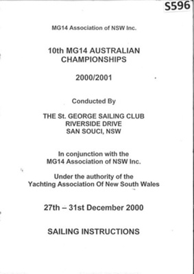 10th MG14 Australian Championships hosted by St George Sailing Club ...