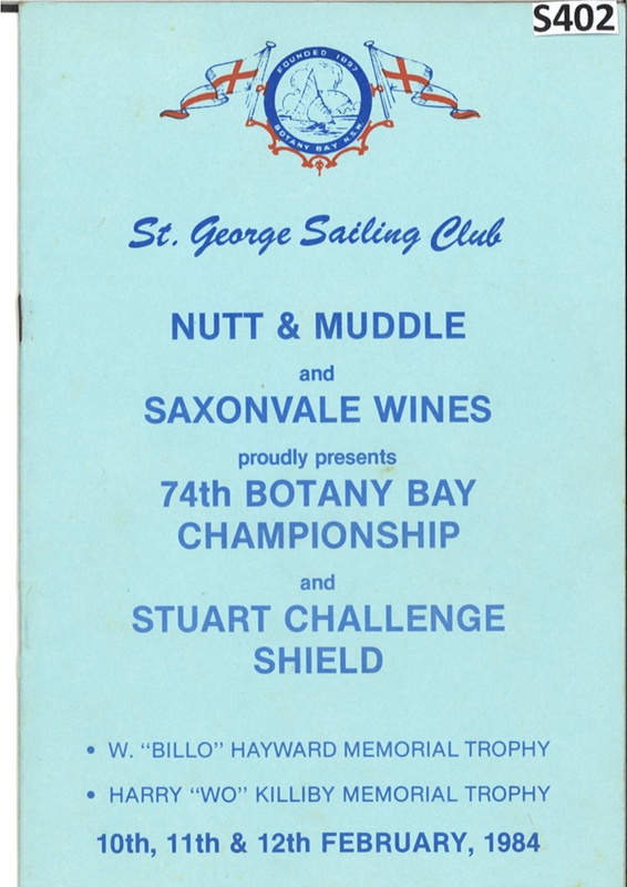 74th Botany Bay Championship and Stuart Challenge Shield Programme 1984 ...