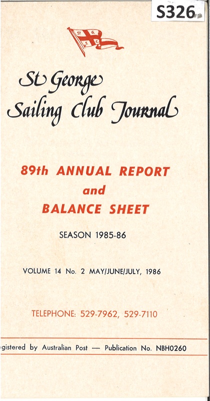 St George Sailing Club Journal 89th Annual Report and Balance Sheet ...