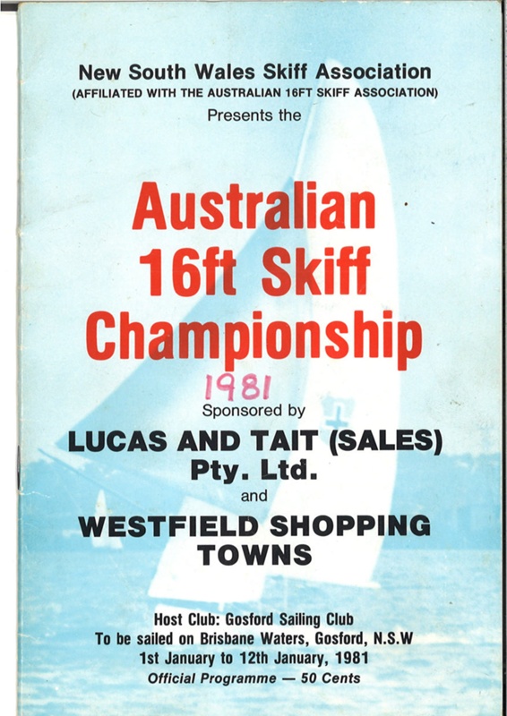 Australian 16ft Skiff Championship Gosford January 1981 Programme; S685 ...