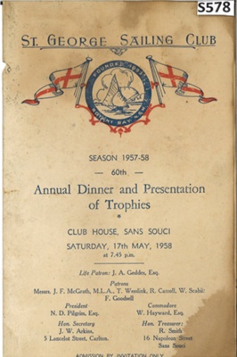 St George Sailing Club 60th Annual Dinner and Presentation of Trophies ...