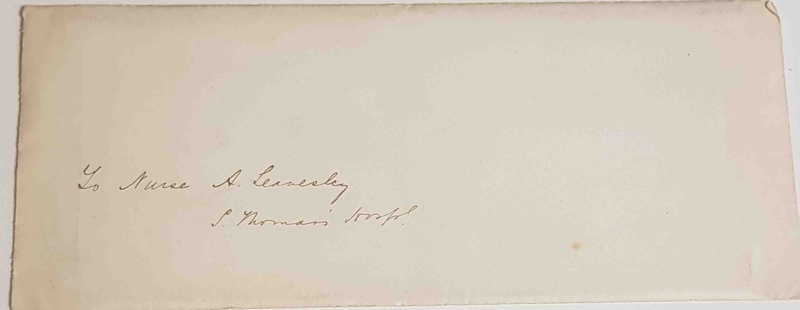 Letter to Nurse A Leavesley from Henry Bonham-Carter, 20 October 1871 ...