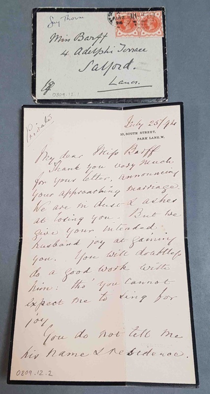 Letter from Florence Nightingale to Miss Barff; Florence Nightingale ...