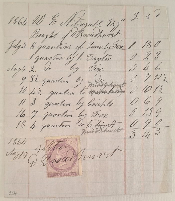 Bill from D Broadhurst; Daniel Broadhurst; 08/1864; 1073.317 | eHive
