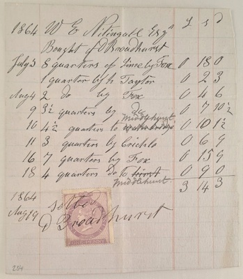 Bill from D Broadhurst; Daniel Broadhurst; 08/1864; 1073.317 | eHive
