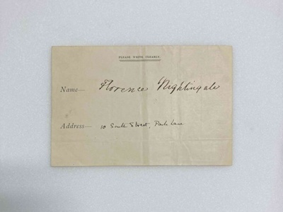 Florence Nightingale's signature and address; Florence Nightingale ...