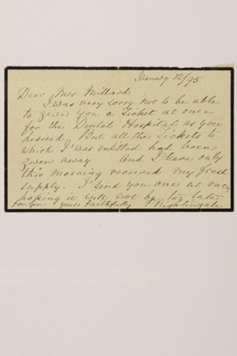 Letter from Florence Nightingale to Mrs. Millard, 12 January 1895 ...