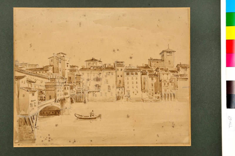 View of Ponte Vecchio, Florence; Lady Frances Parthenope Verney nee ...