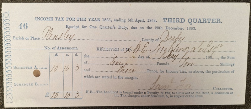 Income tax receipt; 1860s; 1073.24 | eHive