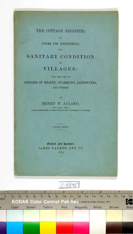 'The Cottage Register, or Forms for Registering the Sanitary Conditions ...