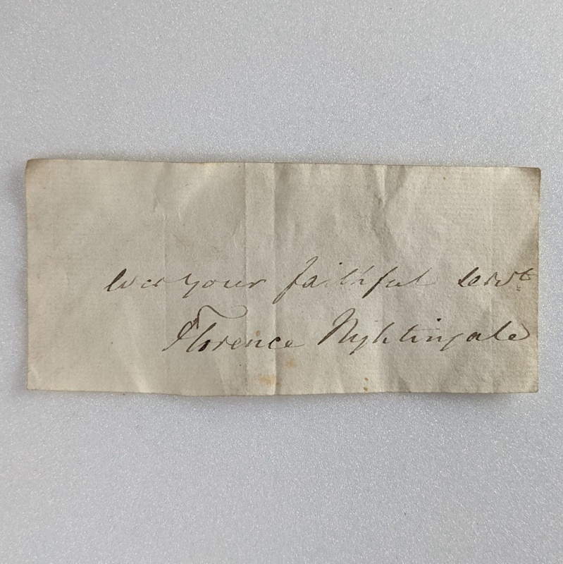 Florence Nightingale Gift Note; Florence Nightingale; c1800s; 1013.02 ...